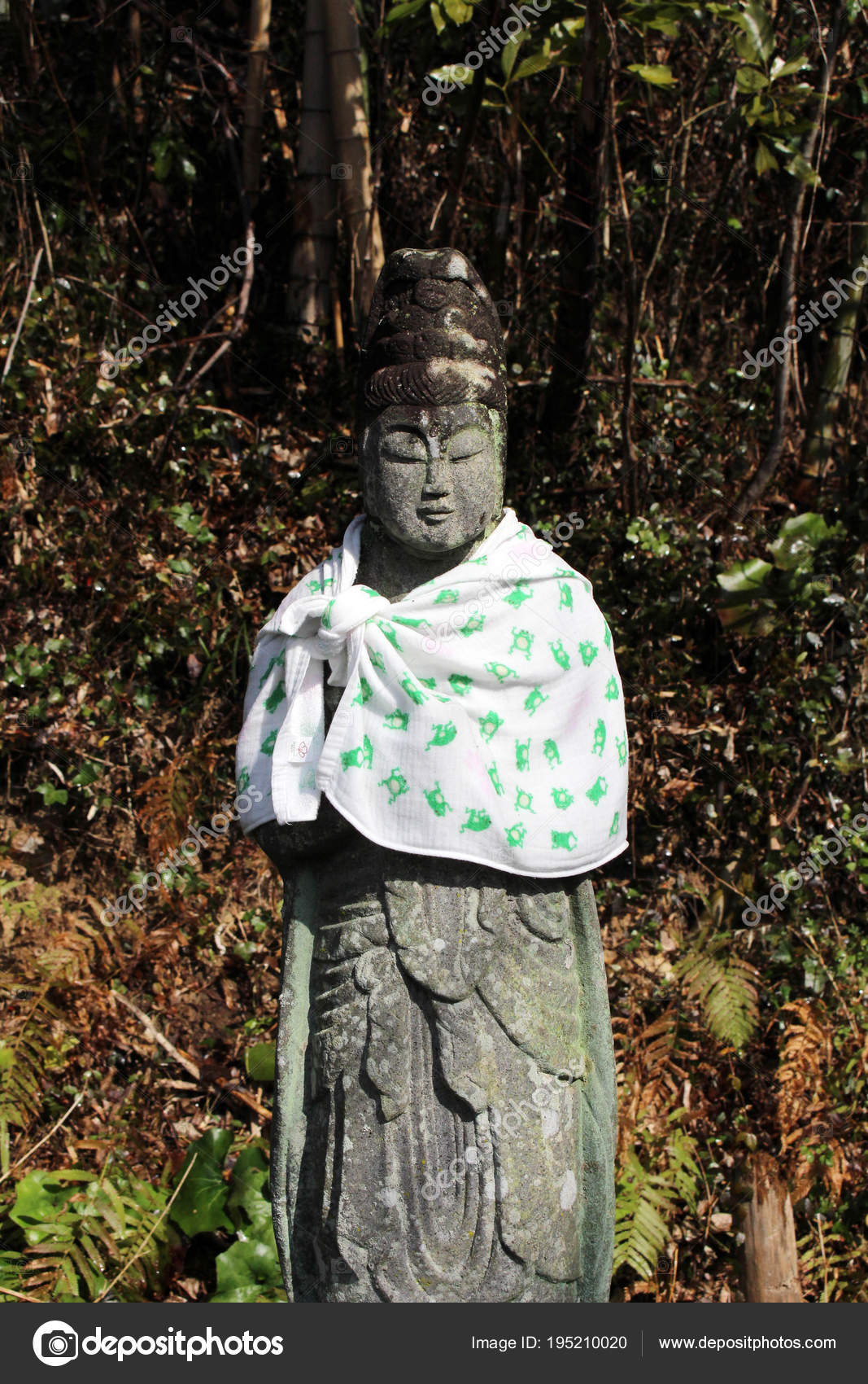 Some statues are dressed at the temple around Hizen-Yamaguchi st ...