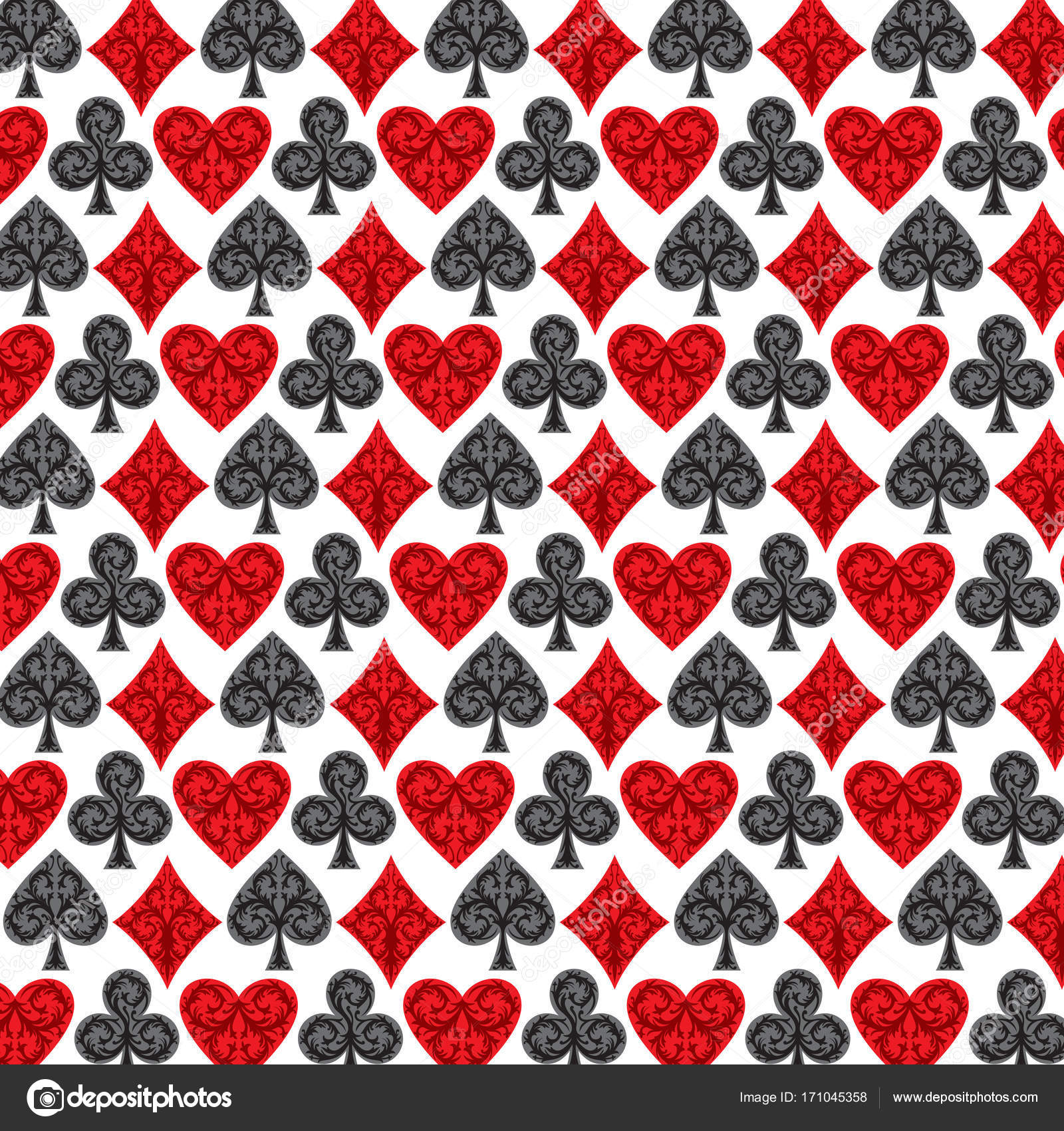 Background pattern with playing card symbols Stock Vector by ...