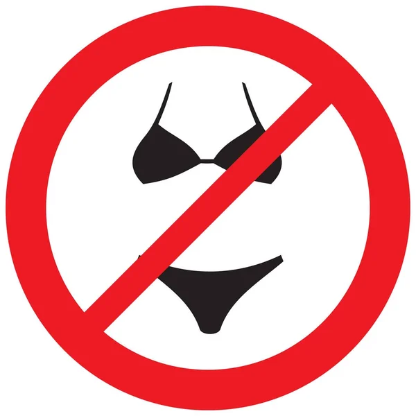 No Entry In Swimsuits Sign No Bikini No Beach Clothes Stock Vector