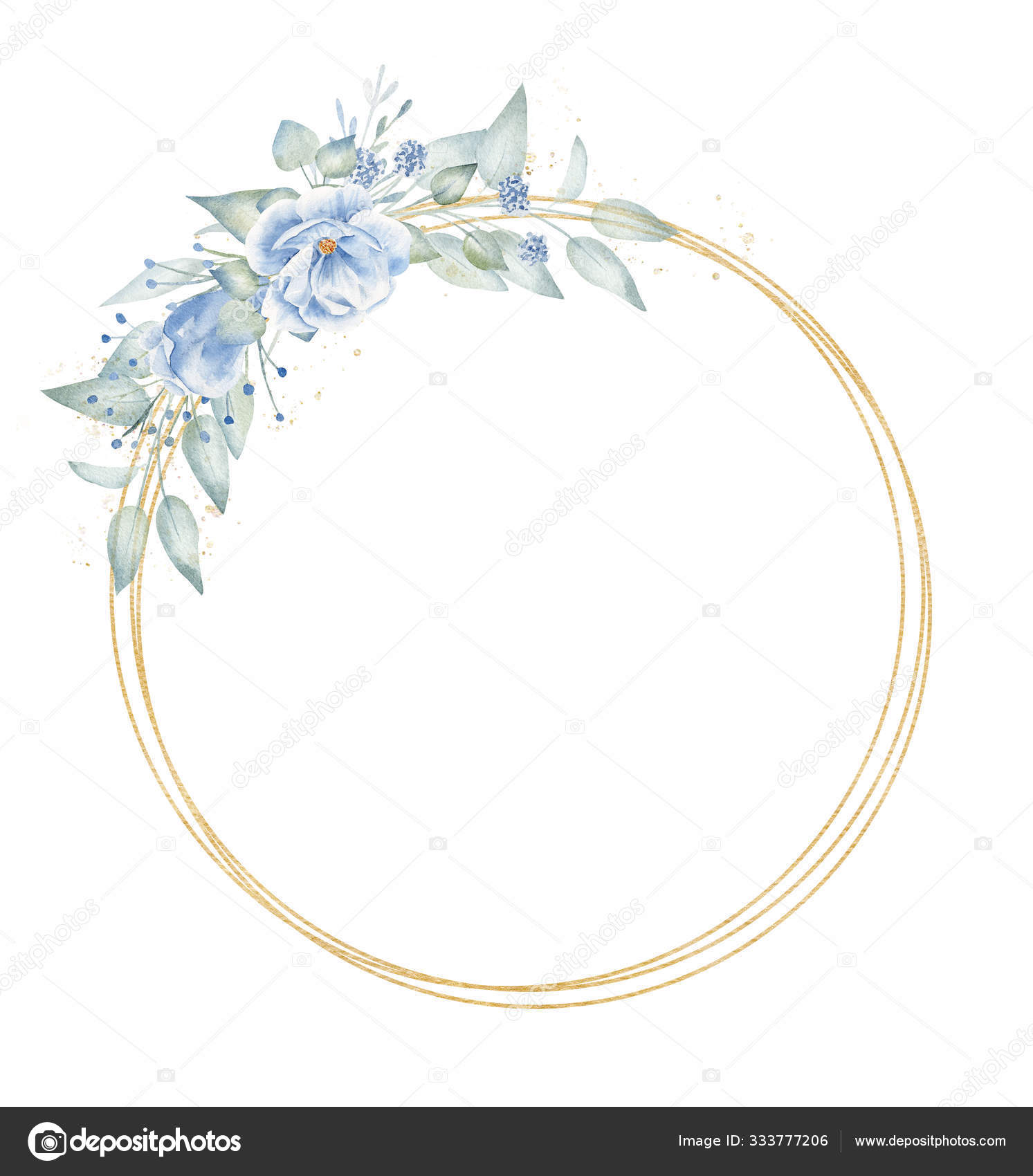 Triple circular border hand drawn raster illustration Stock ...