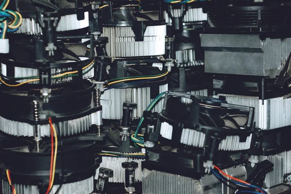 Electronic waste concept. E-waste heap from discarded PC Computer ...