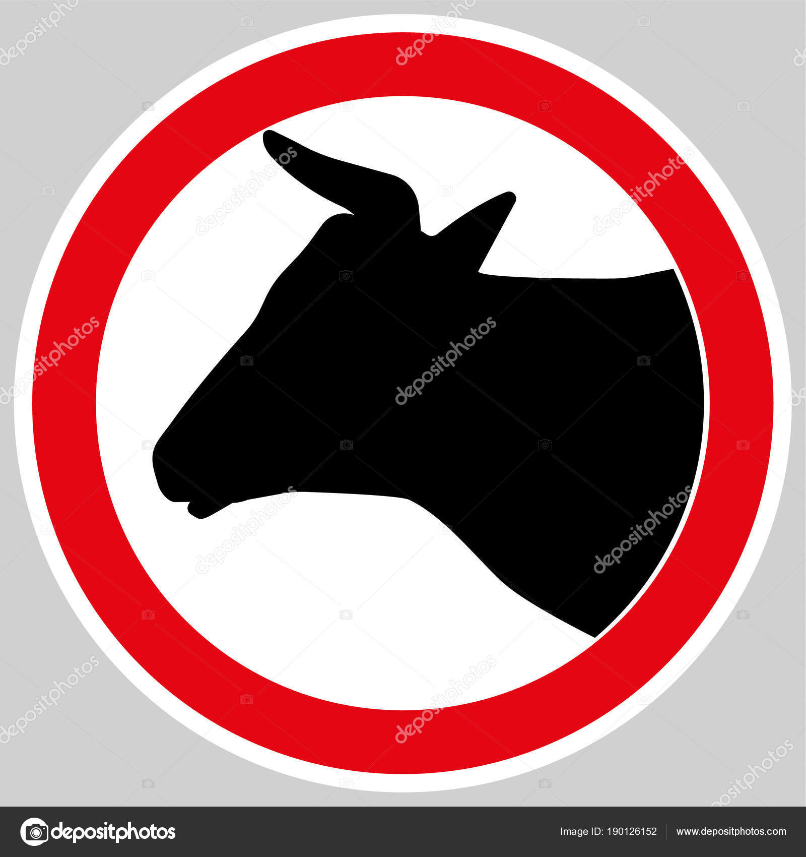 Cows are prohibited, sign. — Stock Vector © RifKhasan #190126152