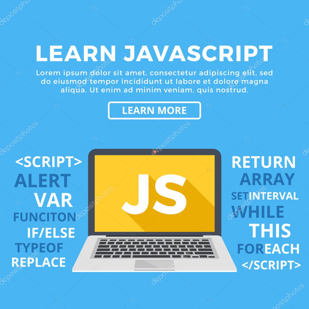 Portátil con palabra JS en pantalla. Aprende Javascript, desarrollo web ... Portátil con palabra JS en pantalla. Aprende Javascript, desarrollo web ...