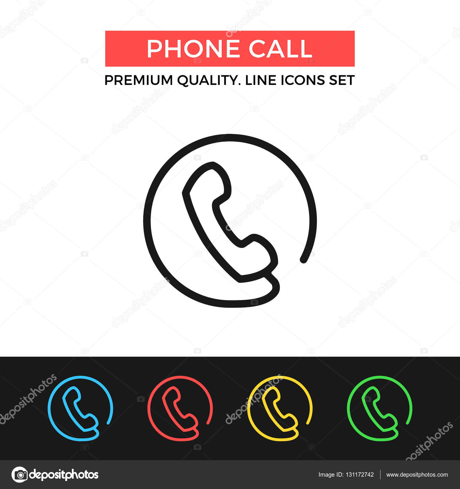 Vector phone call icon. Thin line icon Stock Vector Image by ©magurok5 #131172742