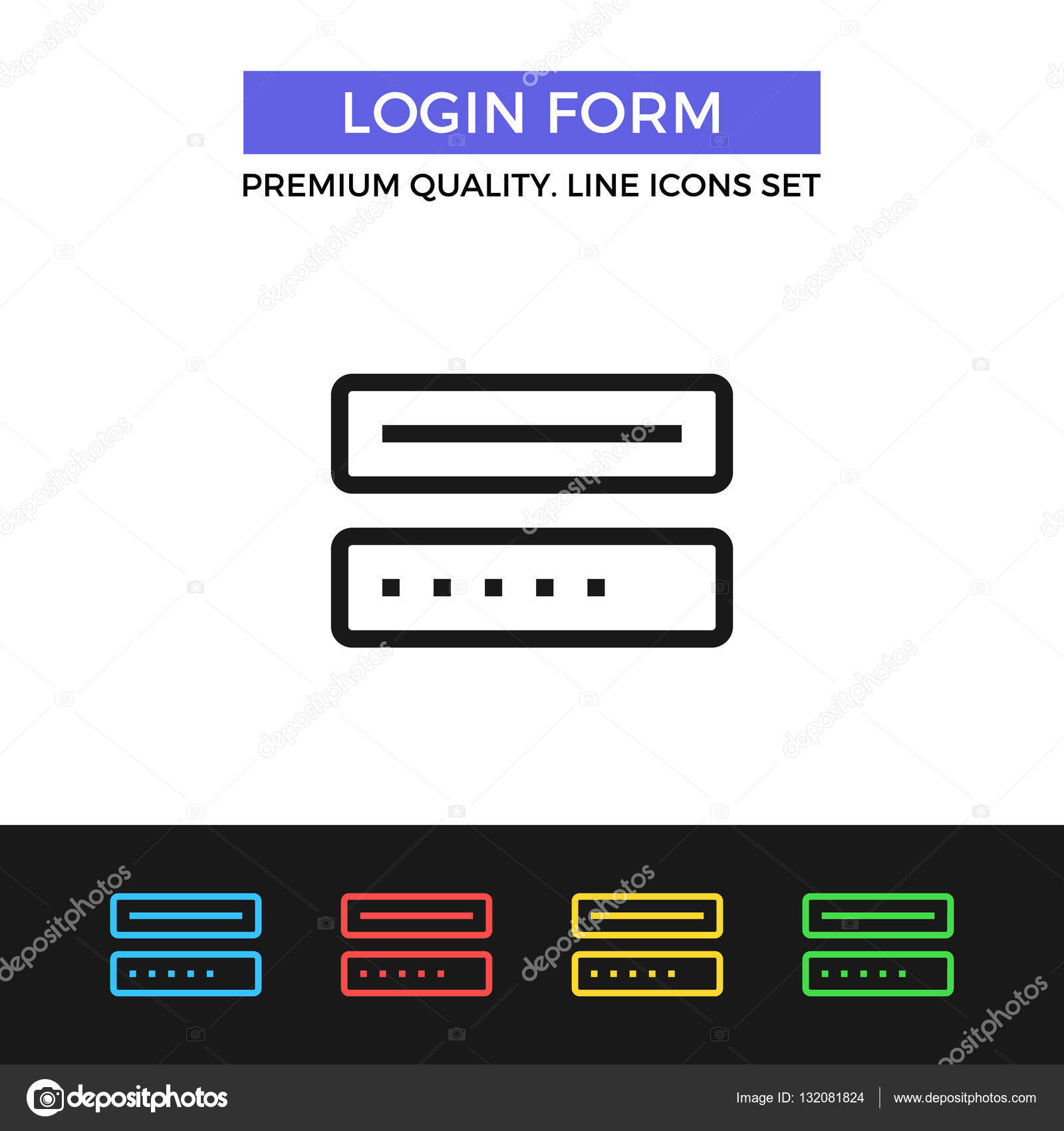 Vector login form icon. Thin line icon Stock Vector Image by ©magurok5 ...