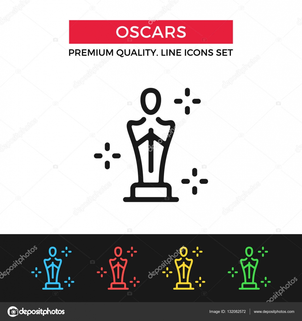Vector Academy Awards icon. Oscar statuette. Thin line icon Stock ...