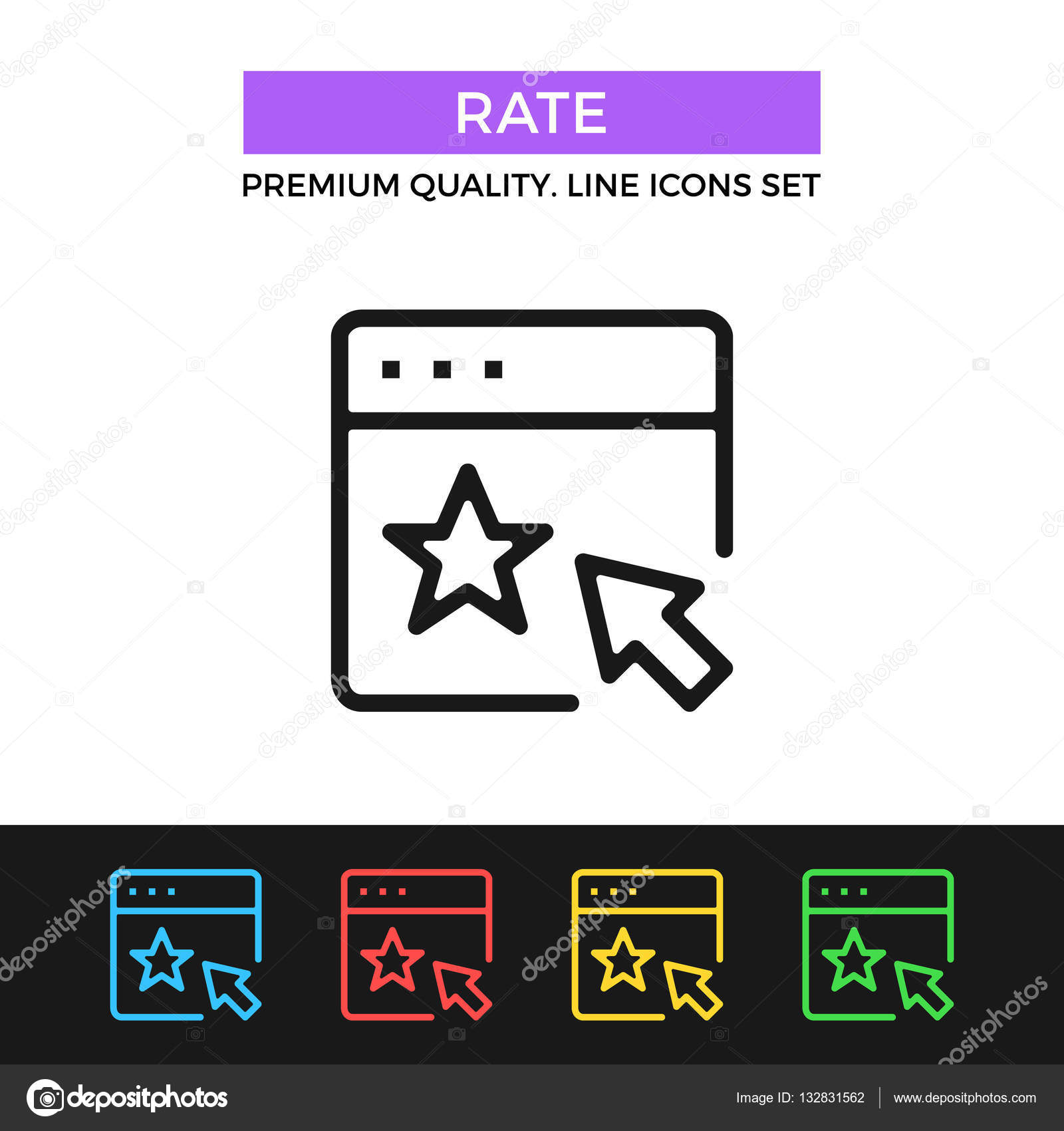 Vector rate icon. Thin line icon Stock Vector Image by ©magurok5 #132831562