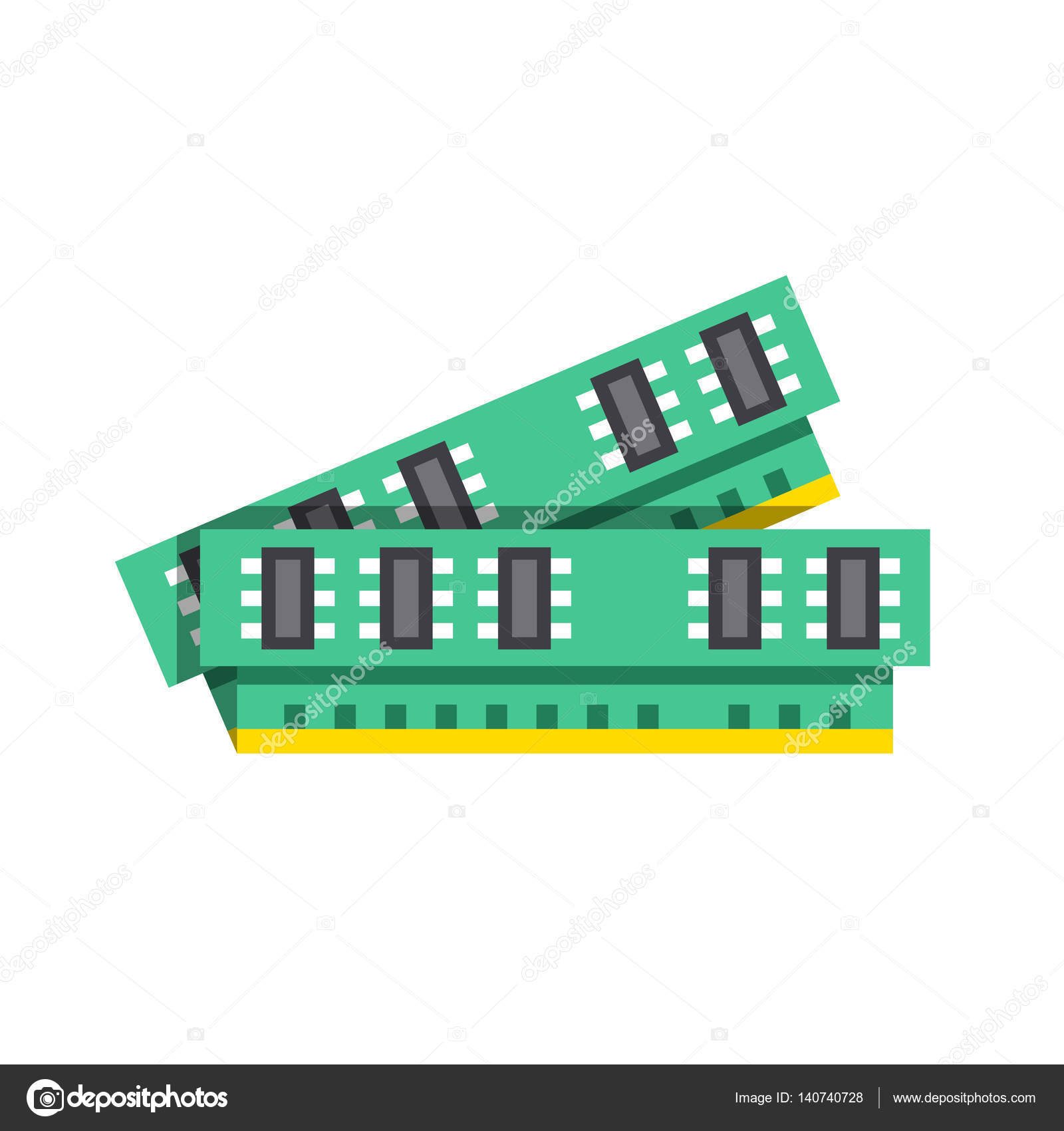 Memoria del ordenador, icono de RAM. Elemento gráfico de diseño plano ...