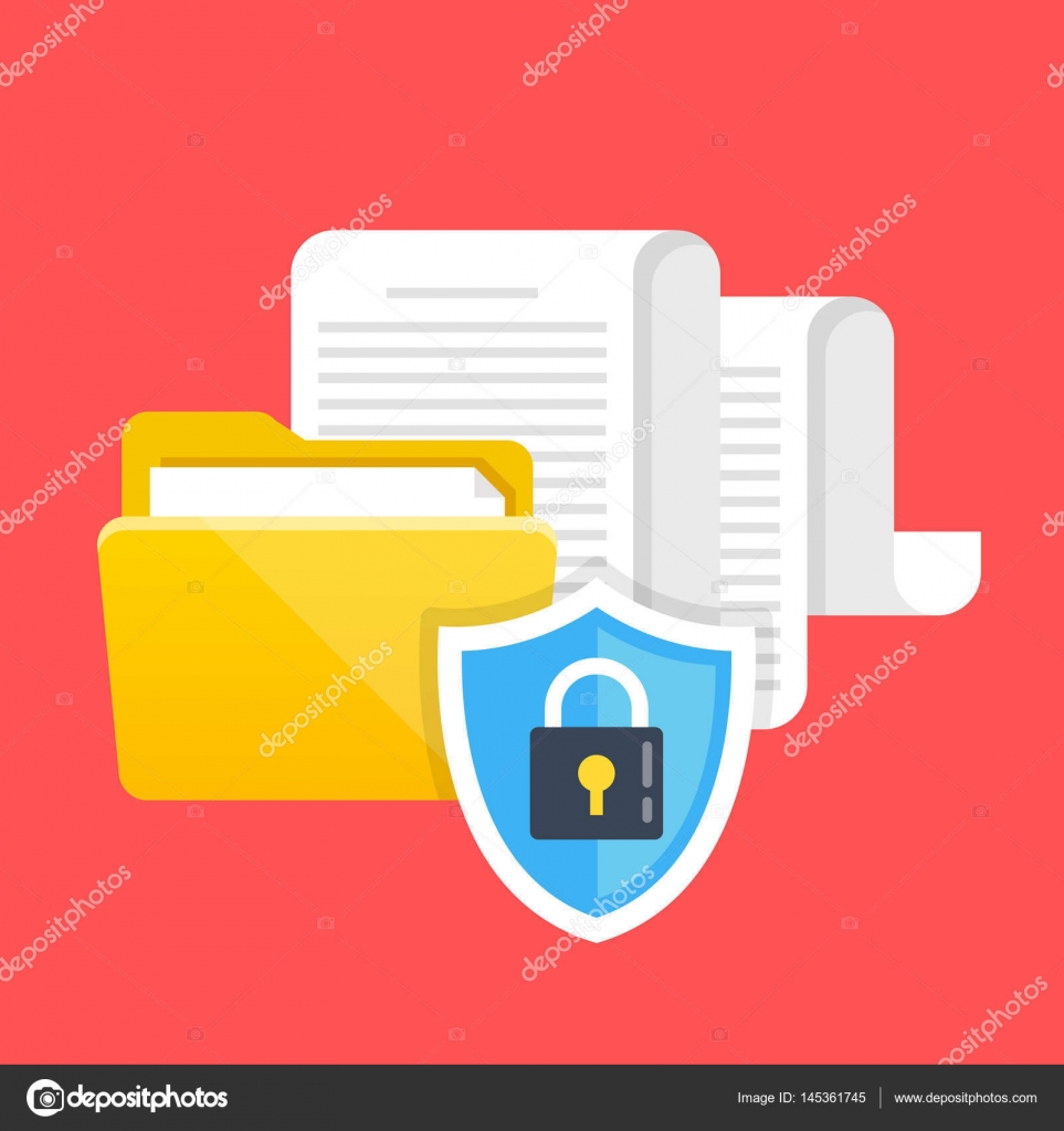 Data protection, file security and access rights concepts. Folder ...