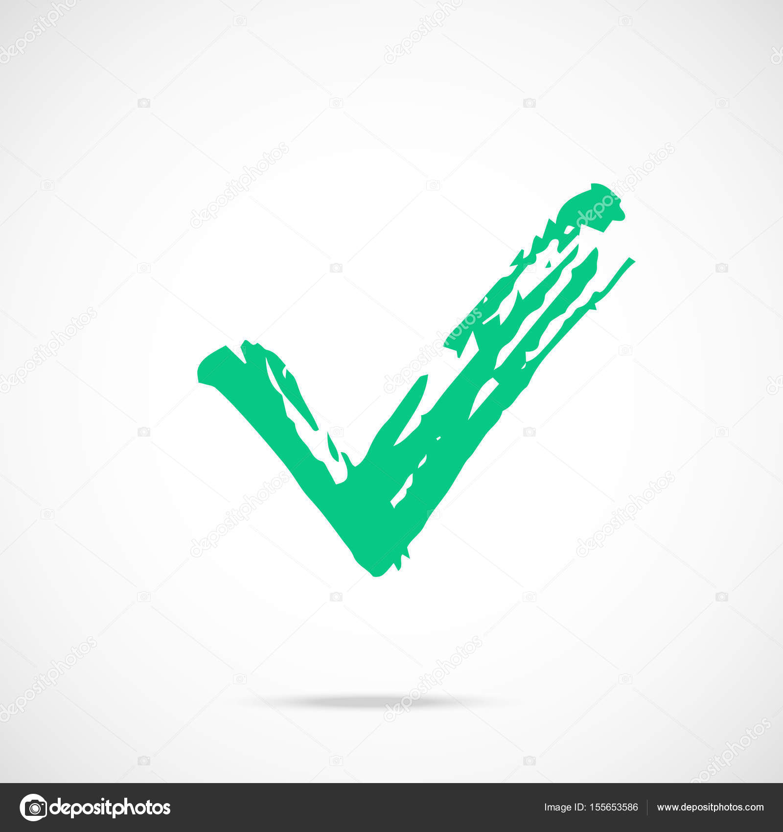 Brush stroke green check mark icon. Painted tick symbol. Vector icon ...