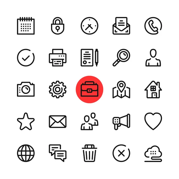 Basic business, internet web interface linear concepts, vector thin ...