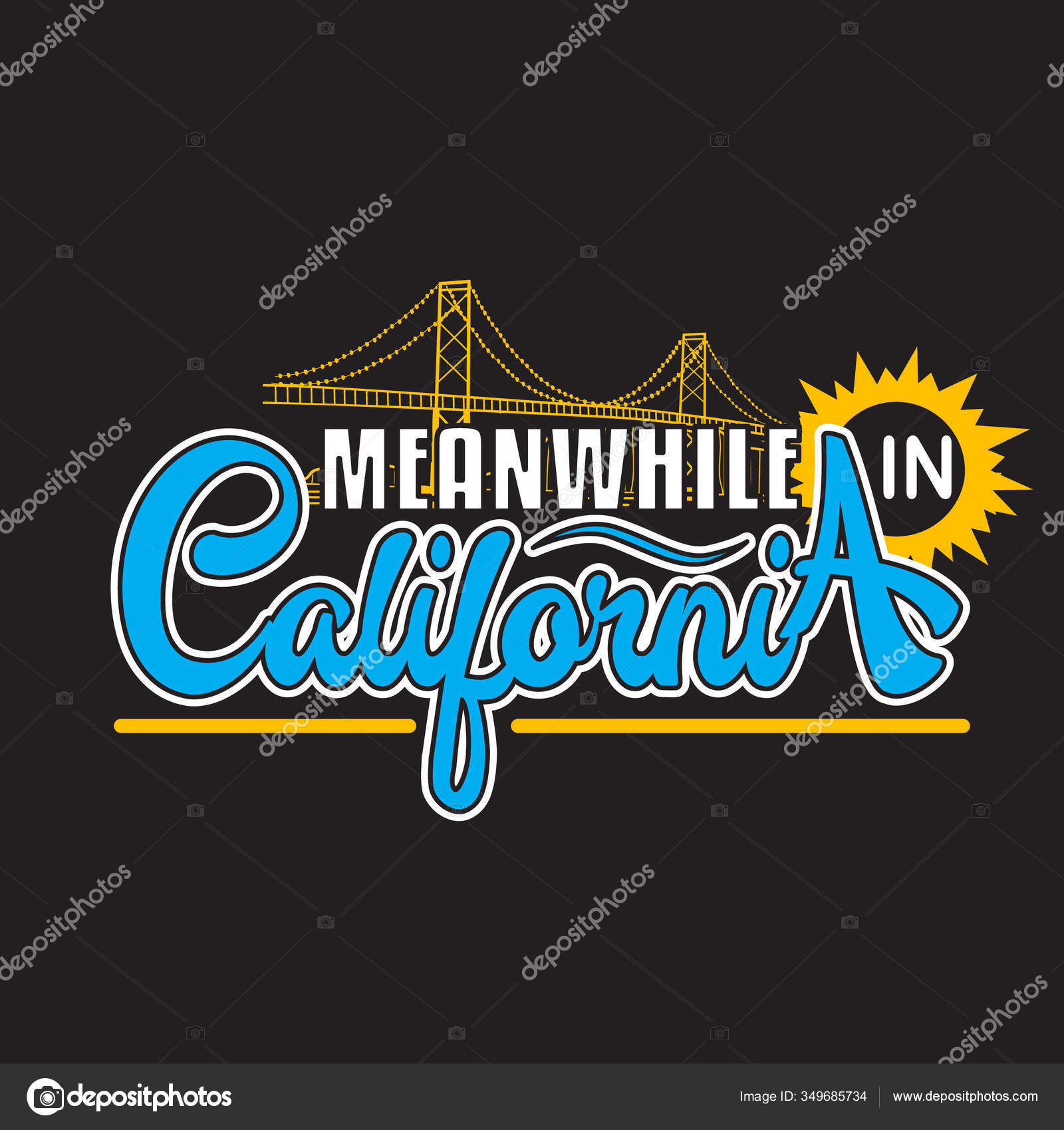 California Quotes Slogan Good Shirt Mean While California Stock Vector ...