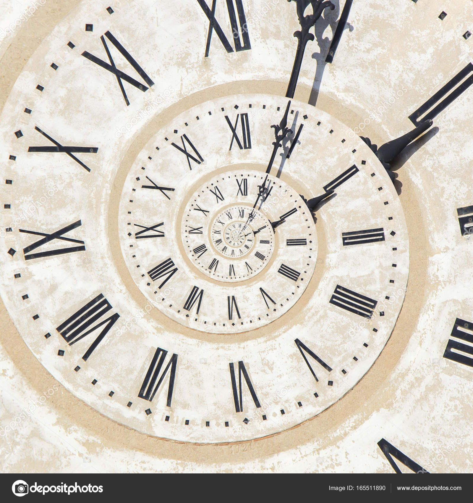 Droste effect of clock on the tower in Bassano — Stock Photo © smuki ...