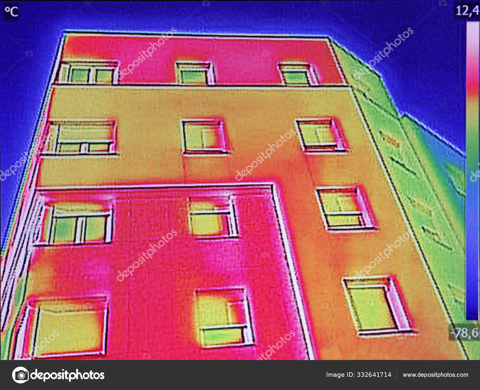Thermal image Heat Loss at the Residential building ⬇ Stock Photo ...