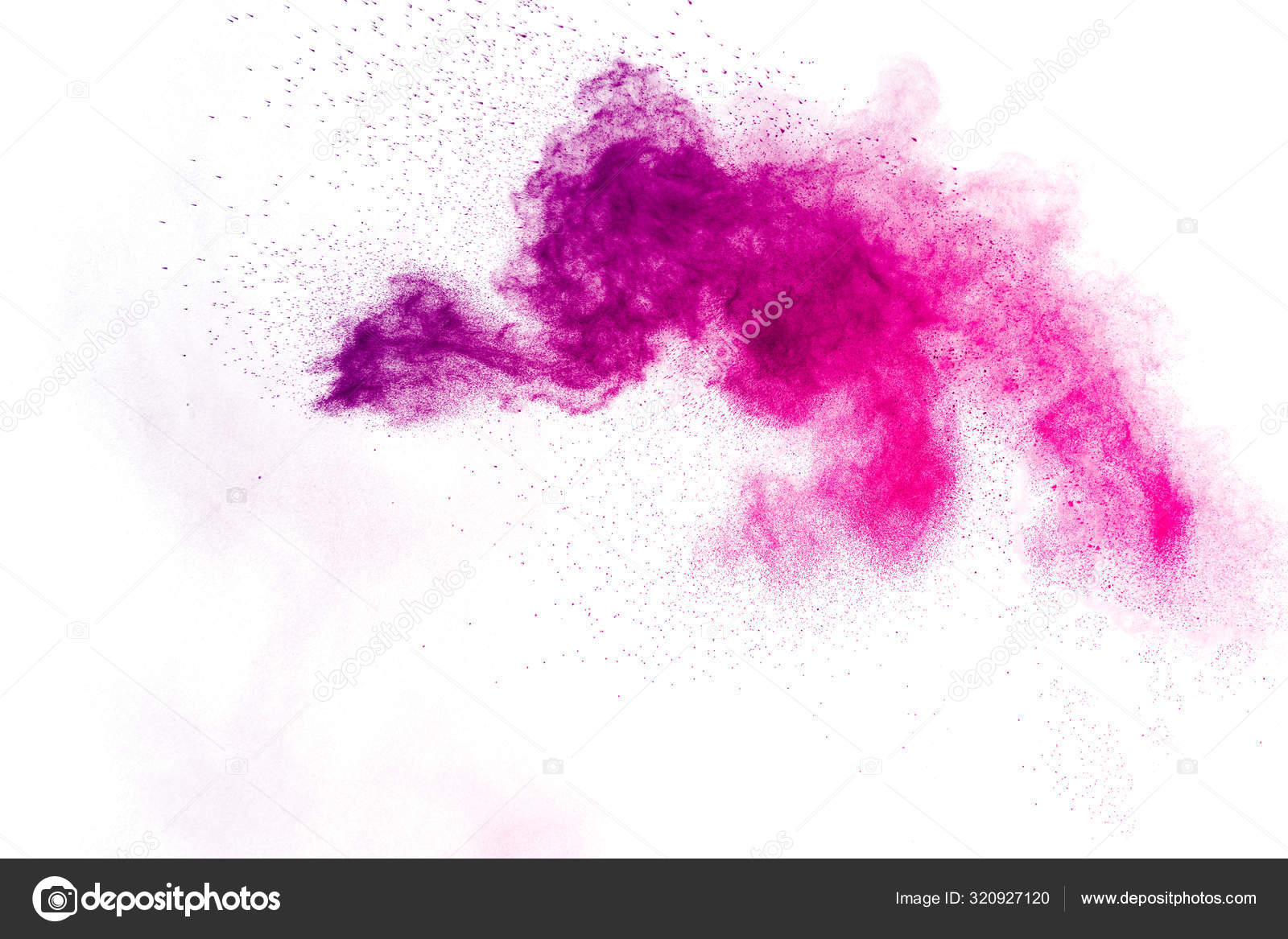 Explosion Pink Colored Powder Isolated White Background Pink Dust