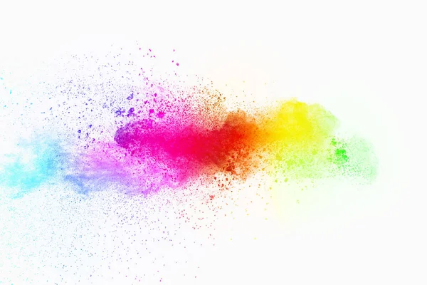Color Powder Explosion White Background