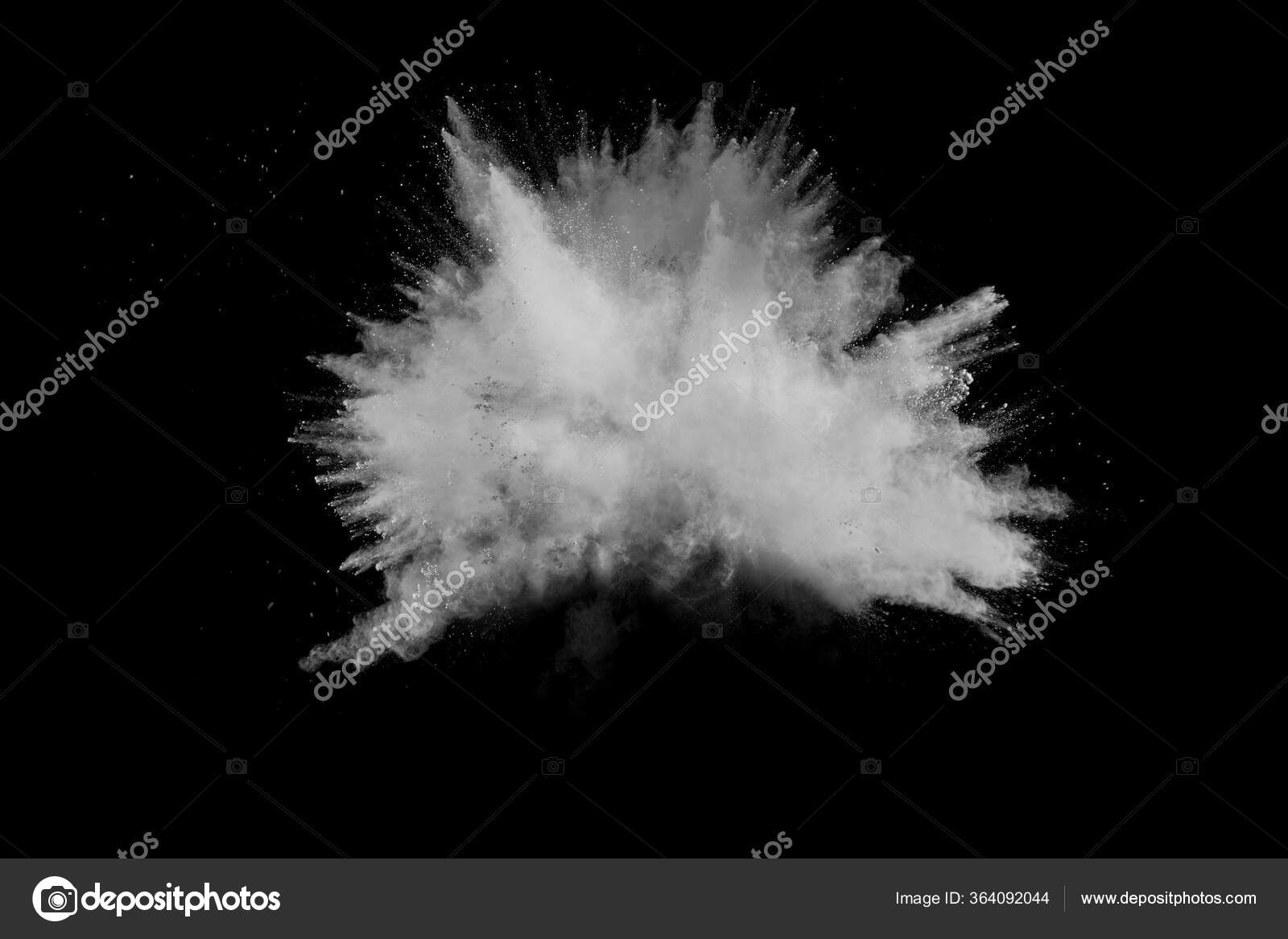 Abstract White Powder Explosion White Dust Debris Black Background ...