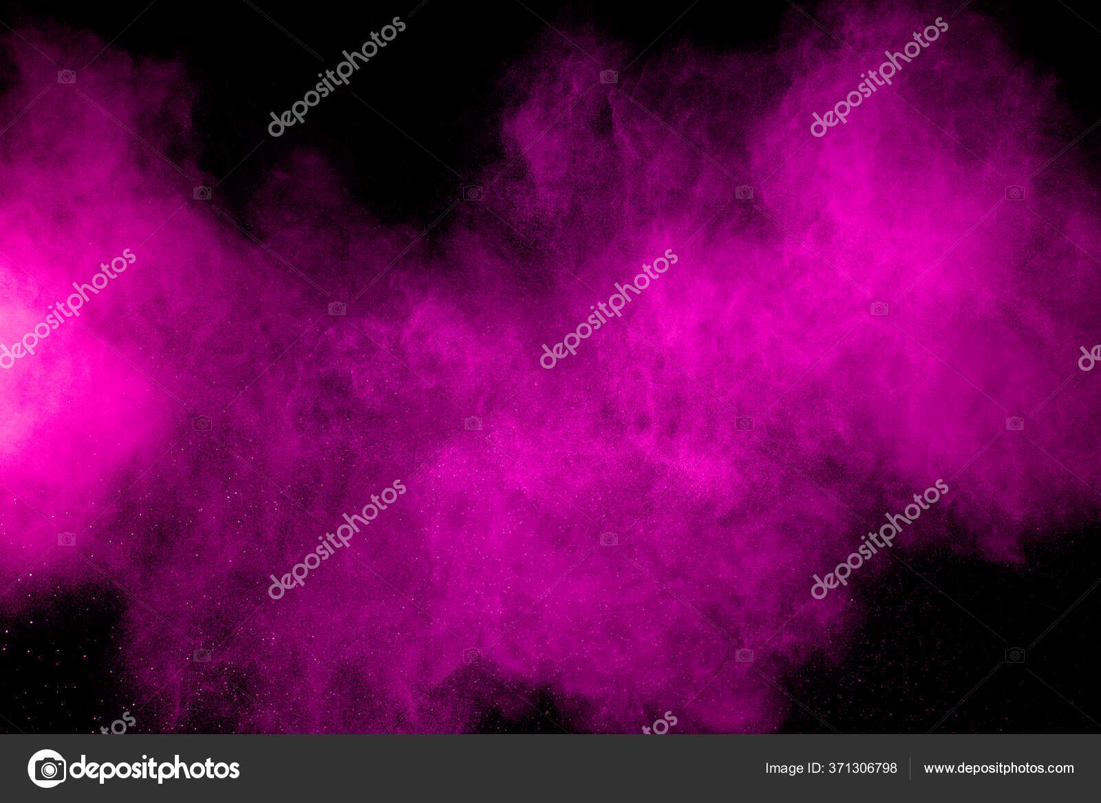 Pink Dust Particles Splash Black Background Pink Powder Splash Stock ...