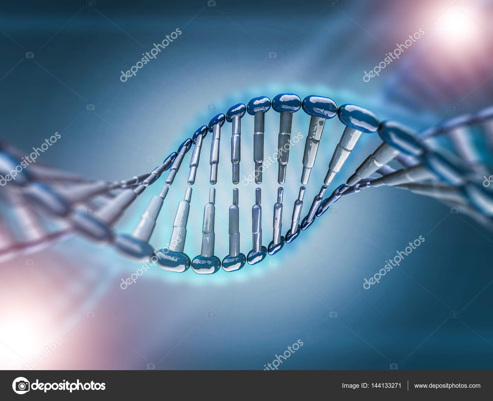 Digital illustration of a DNA model. 3D rendering — Stock Photo ...