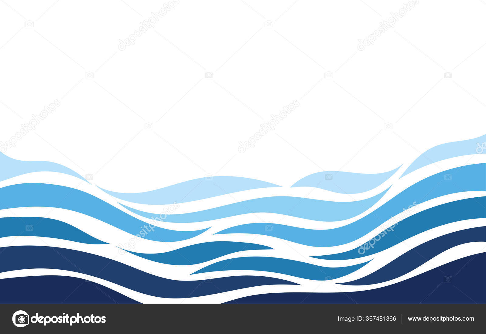 Wave Ocean Concept Blue Curve Abstract Vector Background Illustration ...