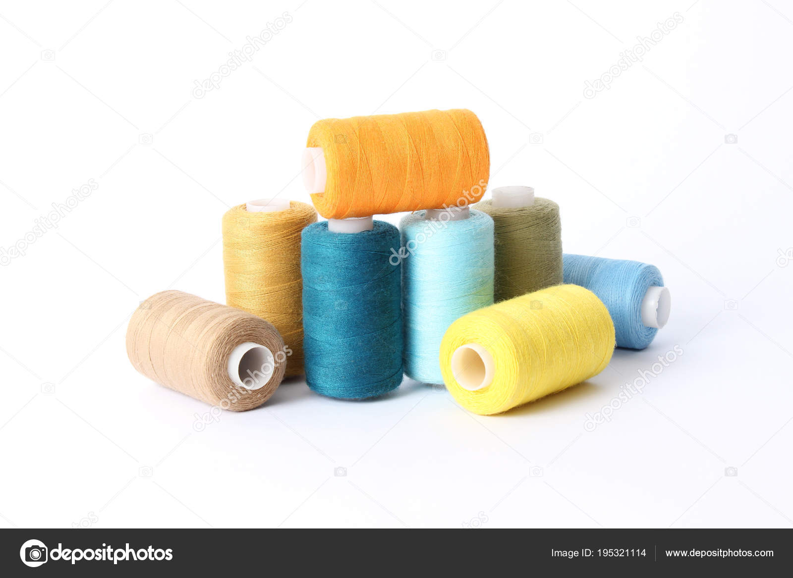 Sewing Thread Different Colors Isolated White — Stock Photo ...
