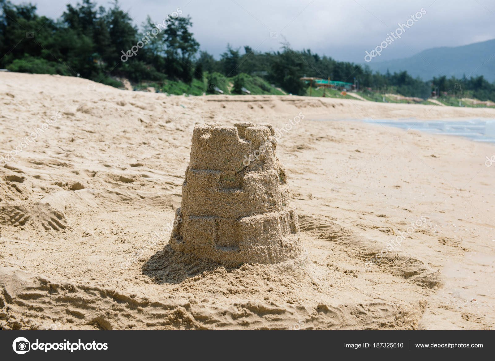 Tower of sand on the beach — Stock Photo © omur12 #187325610