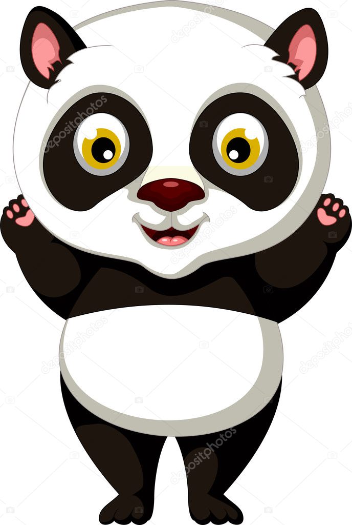 Funny panda cartoon posing Stock Illustration by ©starlight789 #125697524