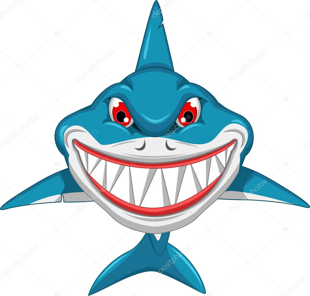 Angry shark cartoon — Stock Photo © starlight789 #125838124