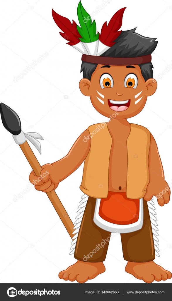 Funny man indian tribal cartoon posing Stock Vector by ©starlight789 ...