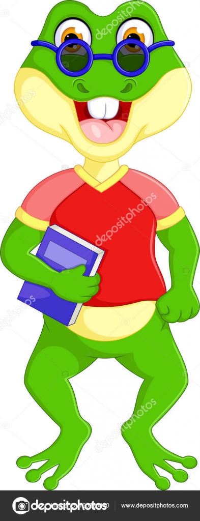 Handsome frog cartoon with laughing Stock Vector by ©starlight789 165320440