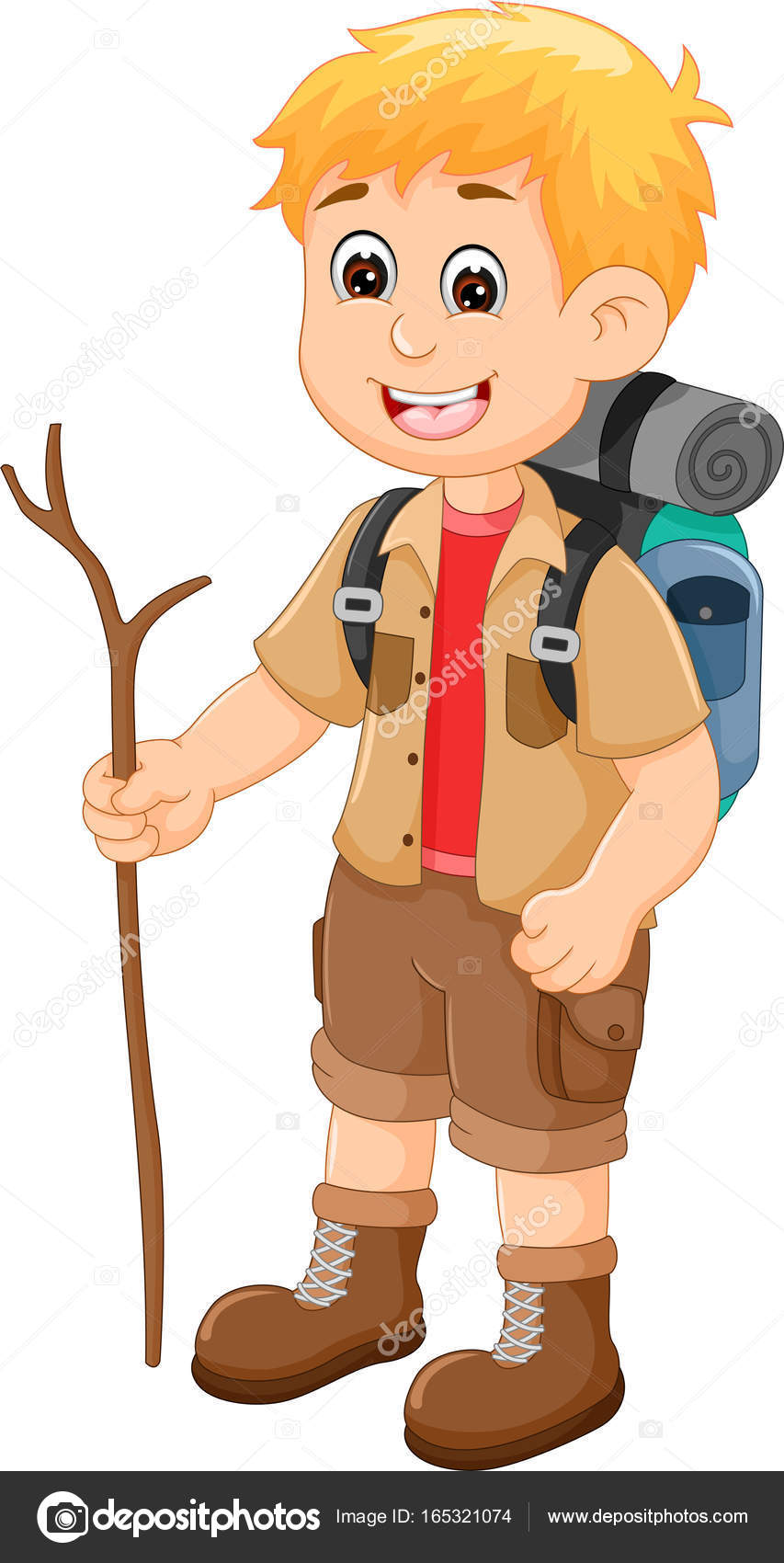 Boys Camping Cartoon