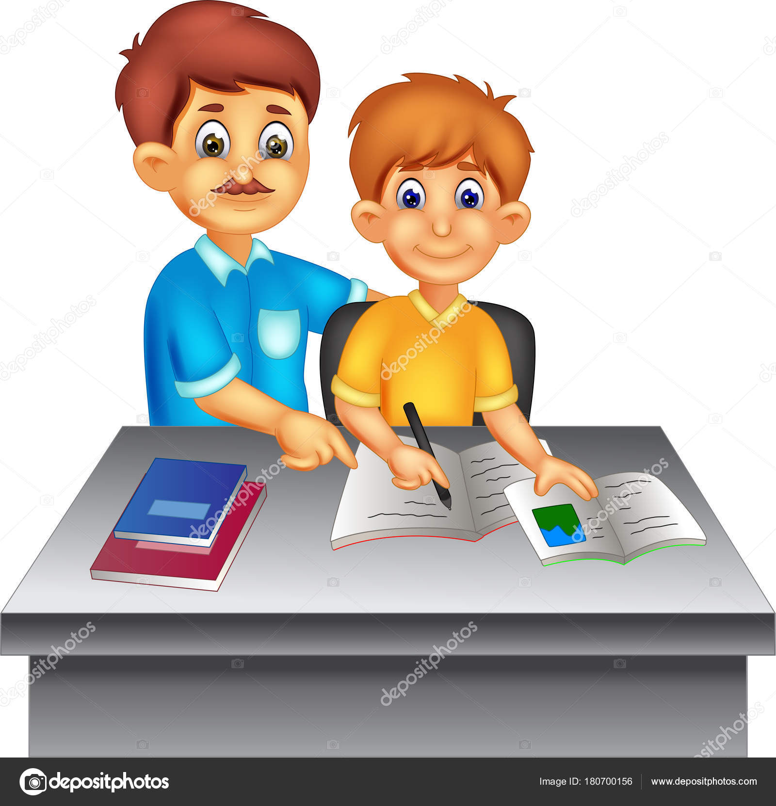 Cool Father Son Cartoon Learn Smile Stock Illustration by ©starlight789 ...