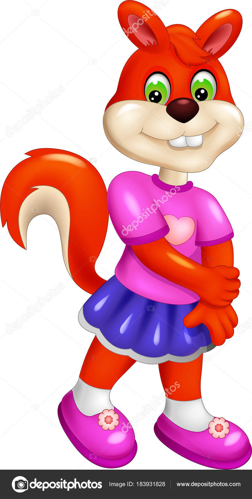 Cute Girl Squirrel Cartoon