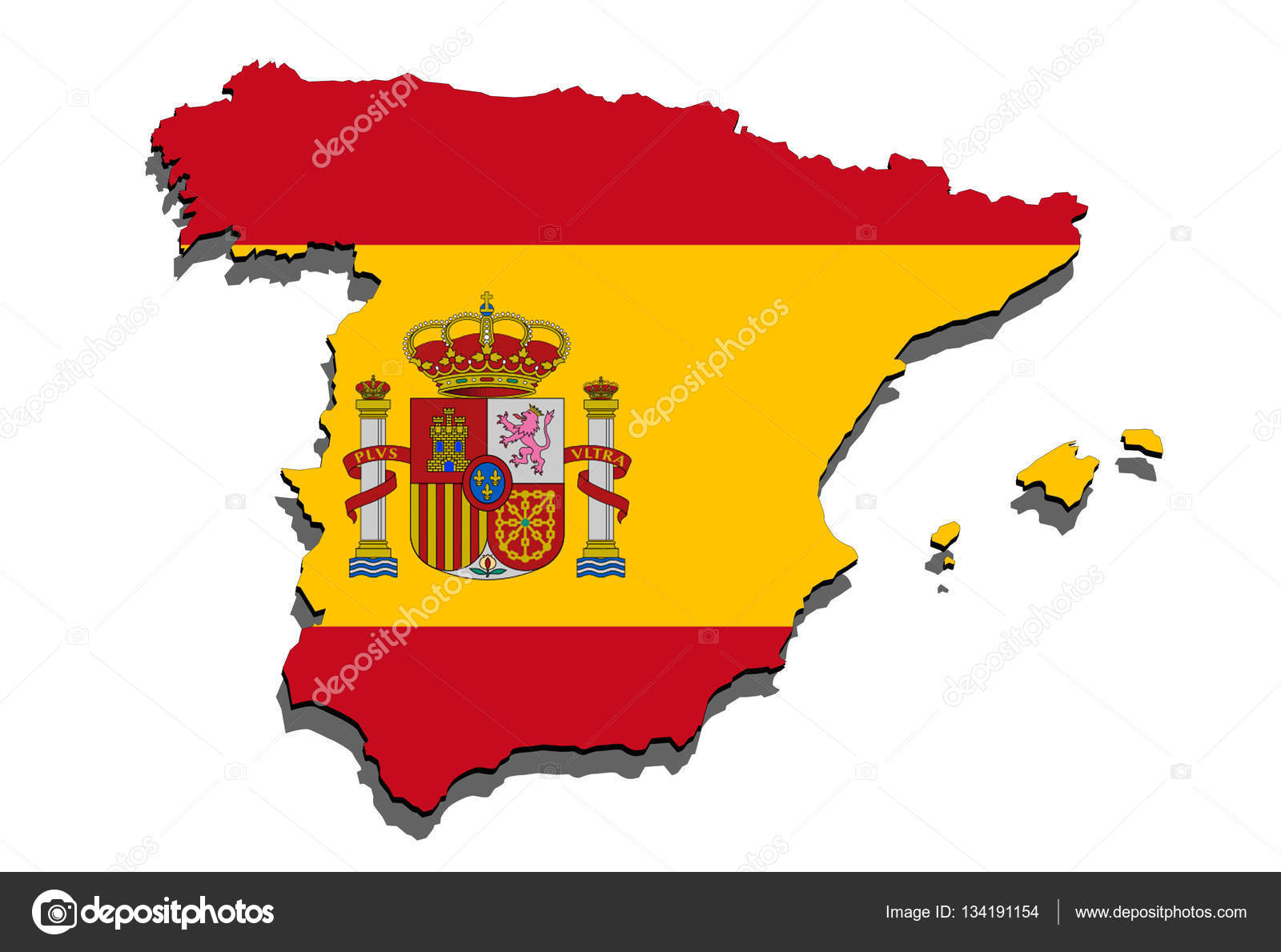Close up on Spain map on white background Stock Illustration by ©trybex ...