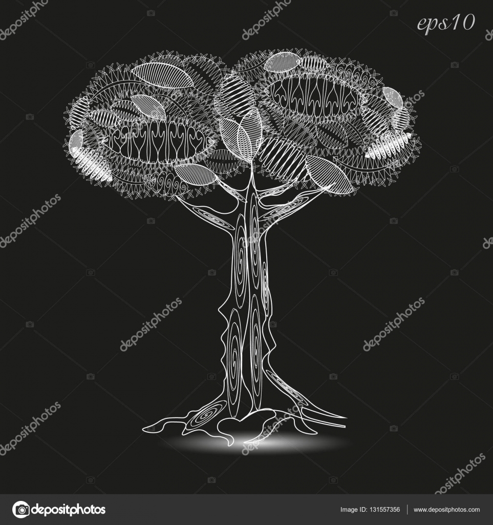 Openwork tree white graphics Stock Vector Image by ©ZAIRAT #131557356