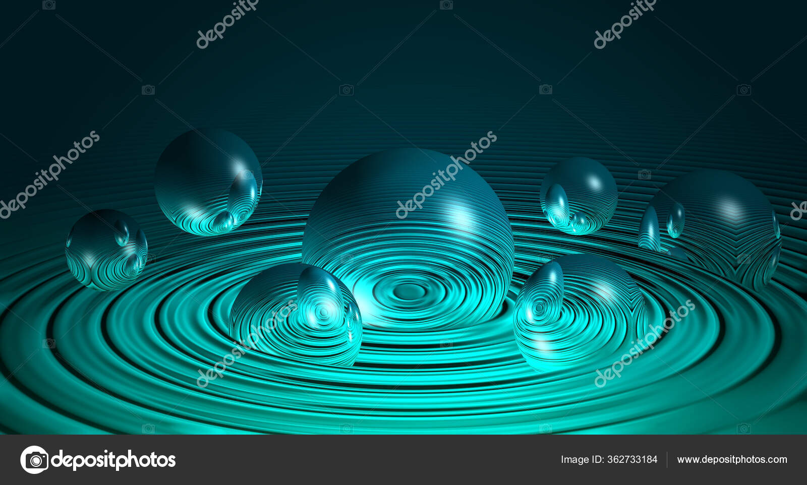 Futuristic Spheres Water Ripples Stock Photo by ©dewaardimar 362733184