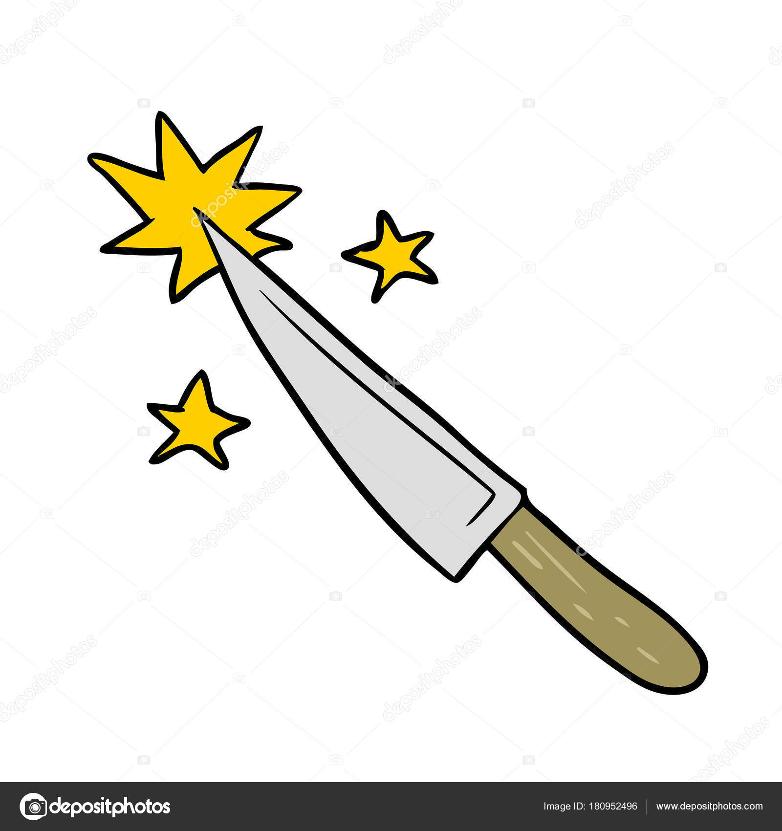 Cartoon Sharp Kitchen Knife Stock Vector Image by ©lineartestpilot ...