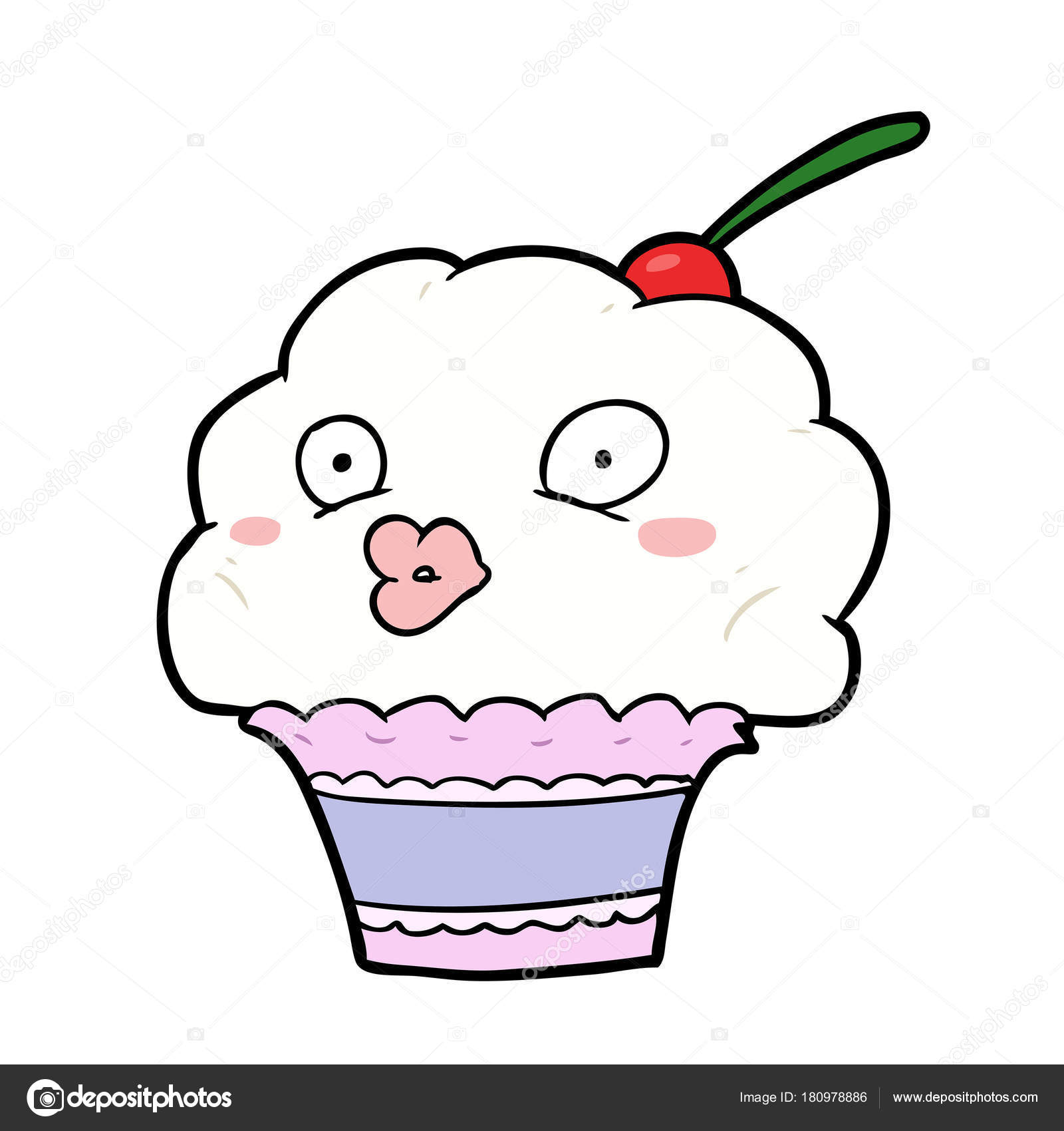 Vector Illustration Funny Cartoon Cupcake Stock Vector by ...