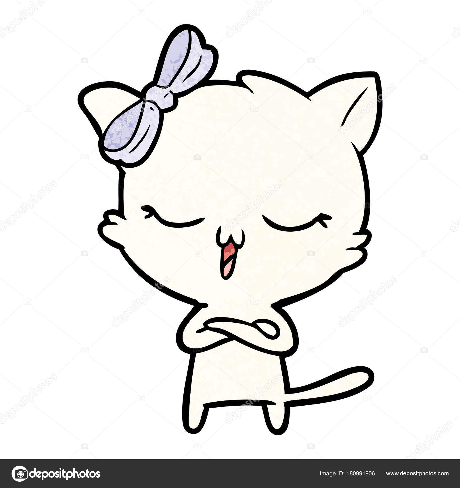 Cartoon Cat Bow Head Stock Vector Image By ©lineartestpilot 180991906