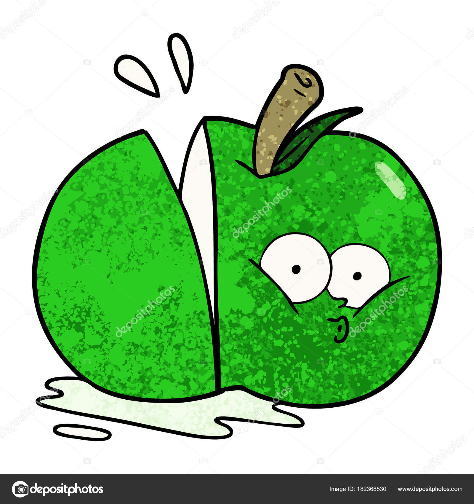 Vector Illustration Cartoon Sliced Apple Stock Vector by ...