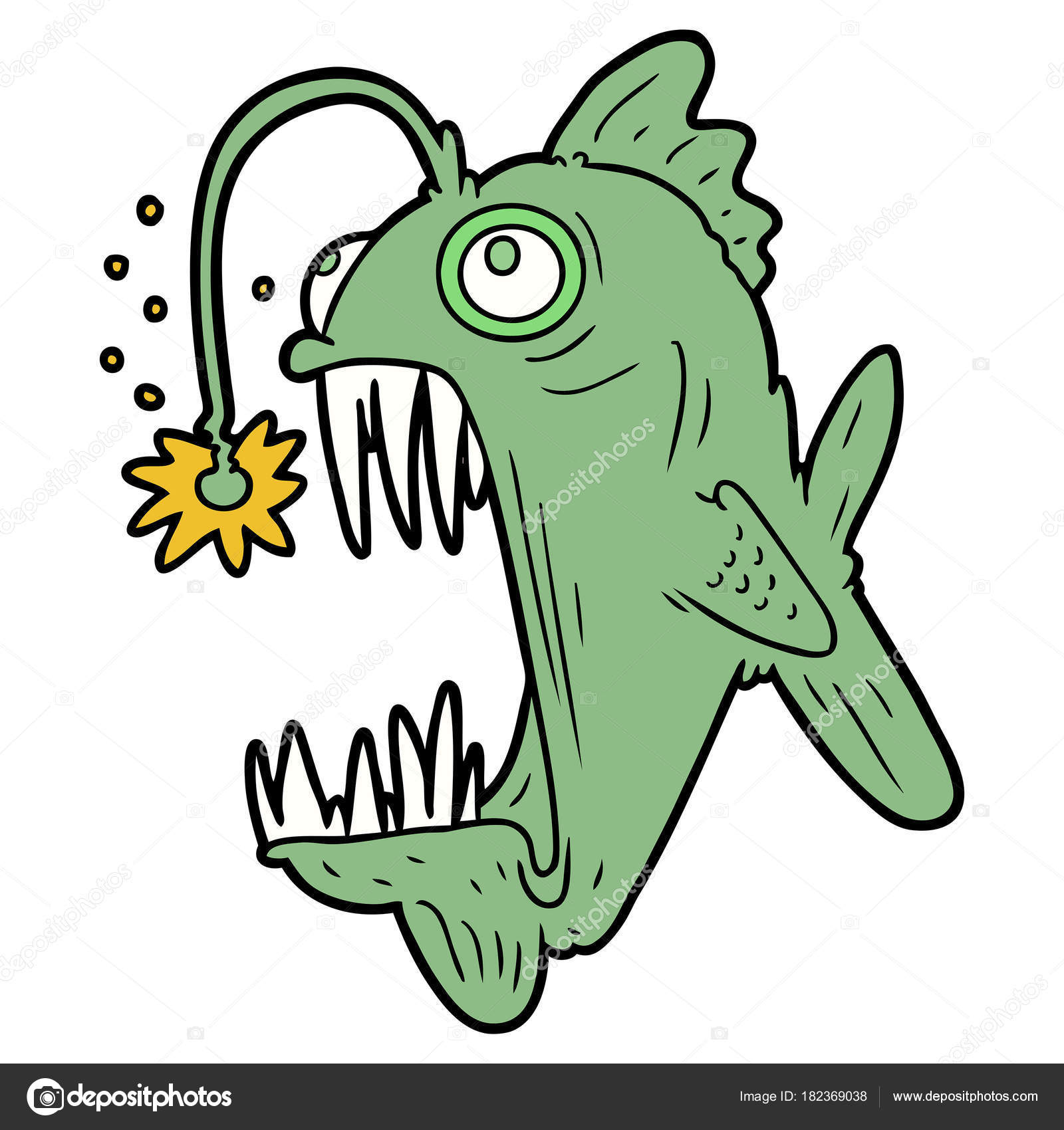 Ilustración Vectorial Peces Linterna Dibujos Animados Vector de stock ...
