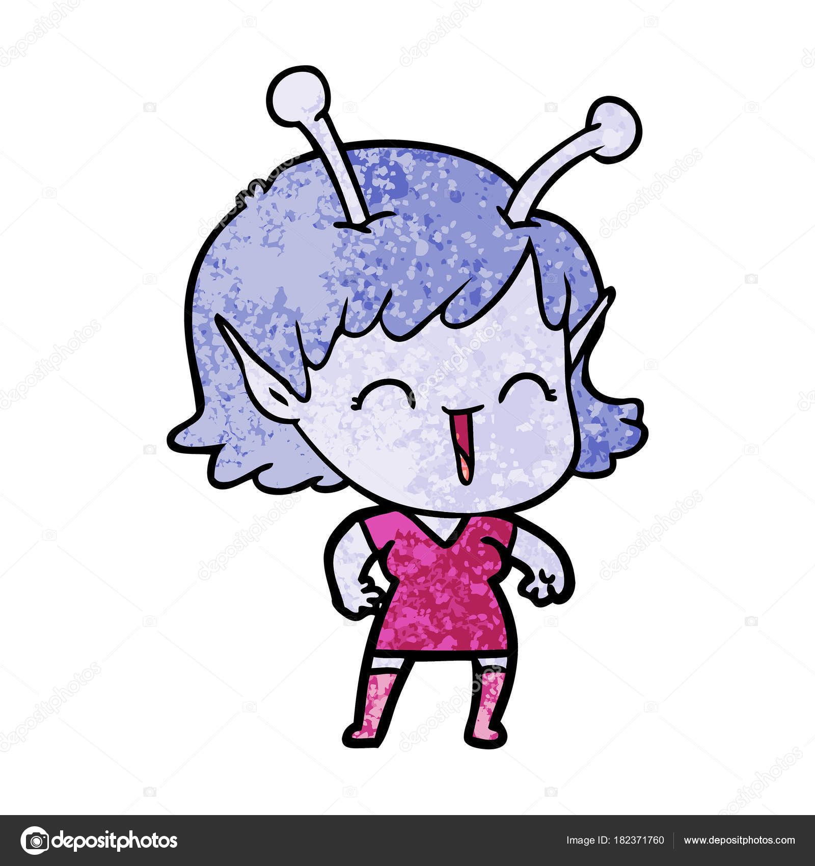 Cartoon Alien Girl Laughing Stock Vector Image by ©lineartestpilot ...