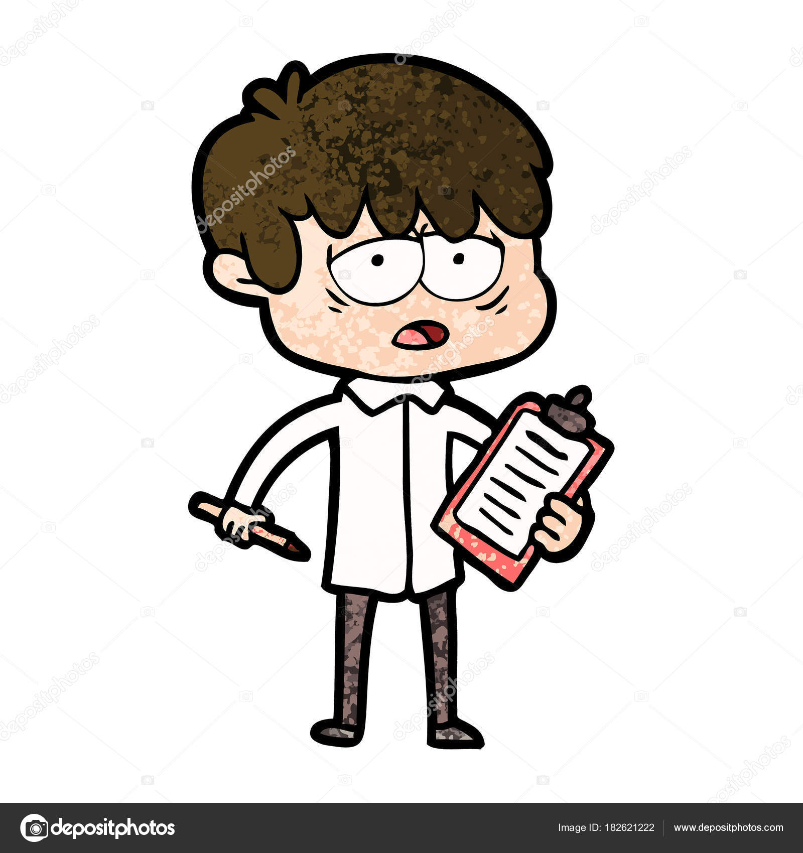 Ilustración Vectorial Dibujos Animados Niño Agotado Vector de stock por ...