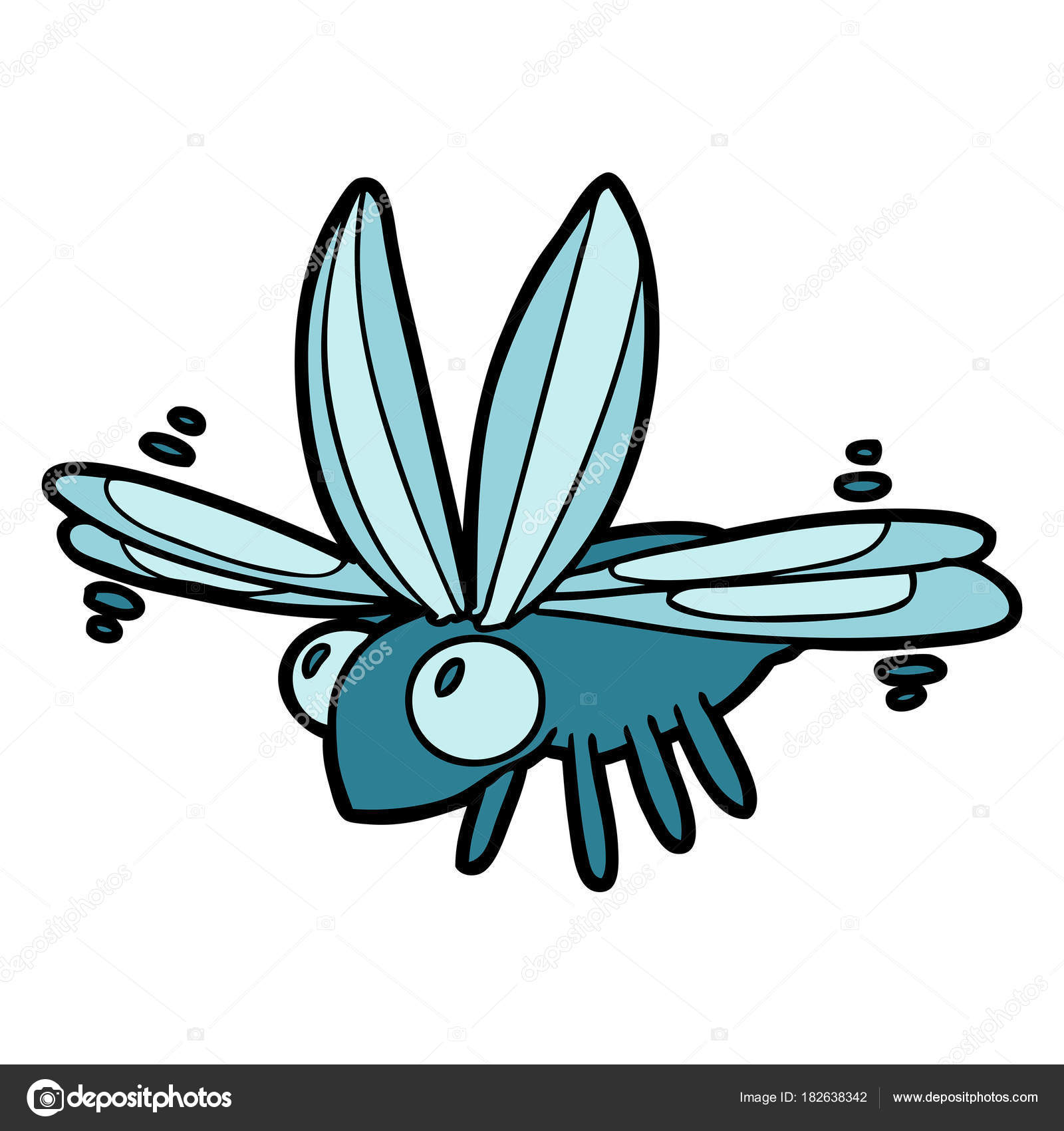 Lindo Bicho Dibujos Animados Volando Vector de stock por ...
