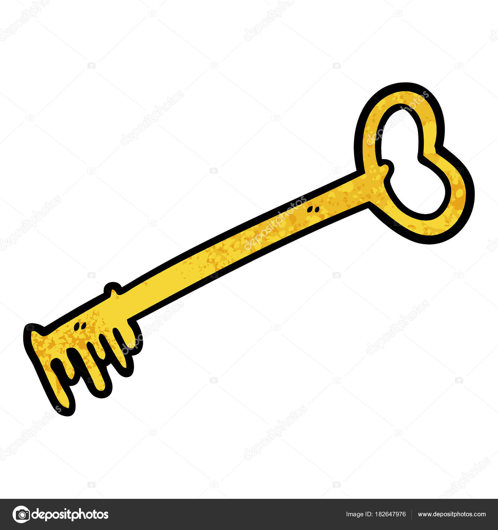 Cartoon Fancy Old Key Stock Vector by ©lineartestpilot 182647976
