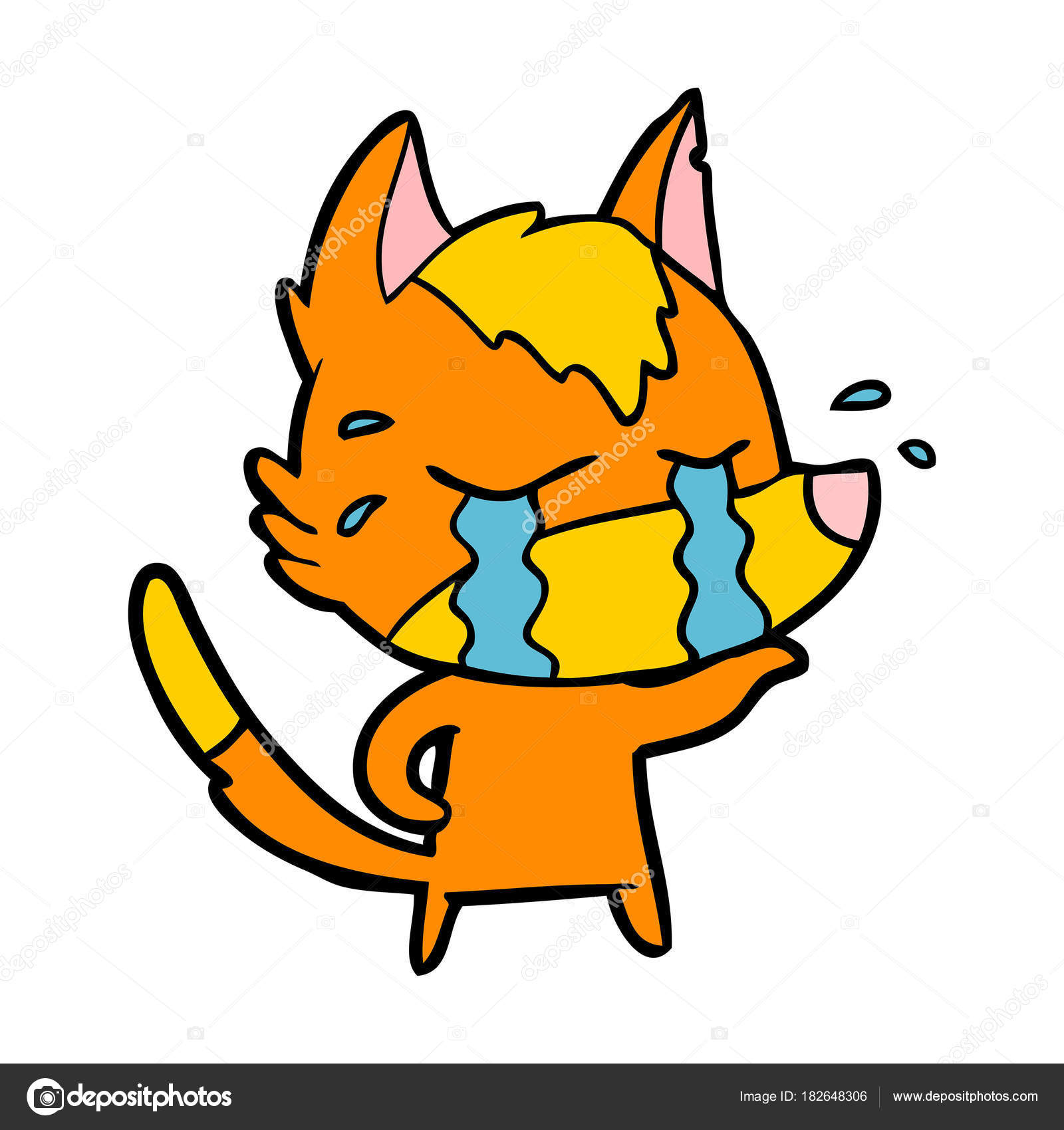 Sad Little Fox Cartoon Character Stock Vector Image by ©lineartestpilot ...