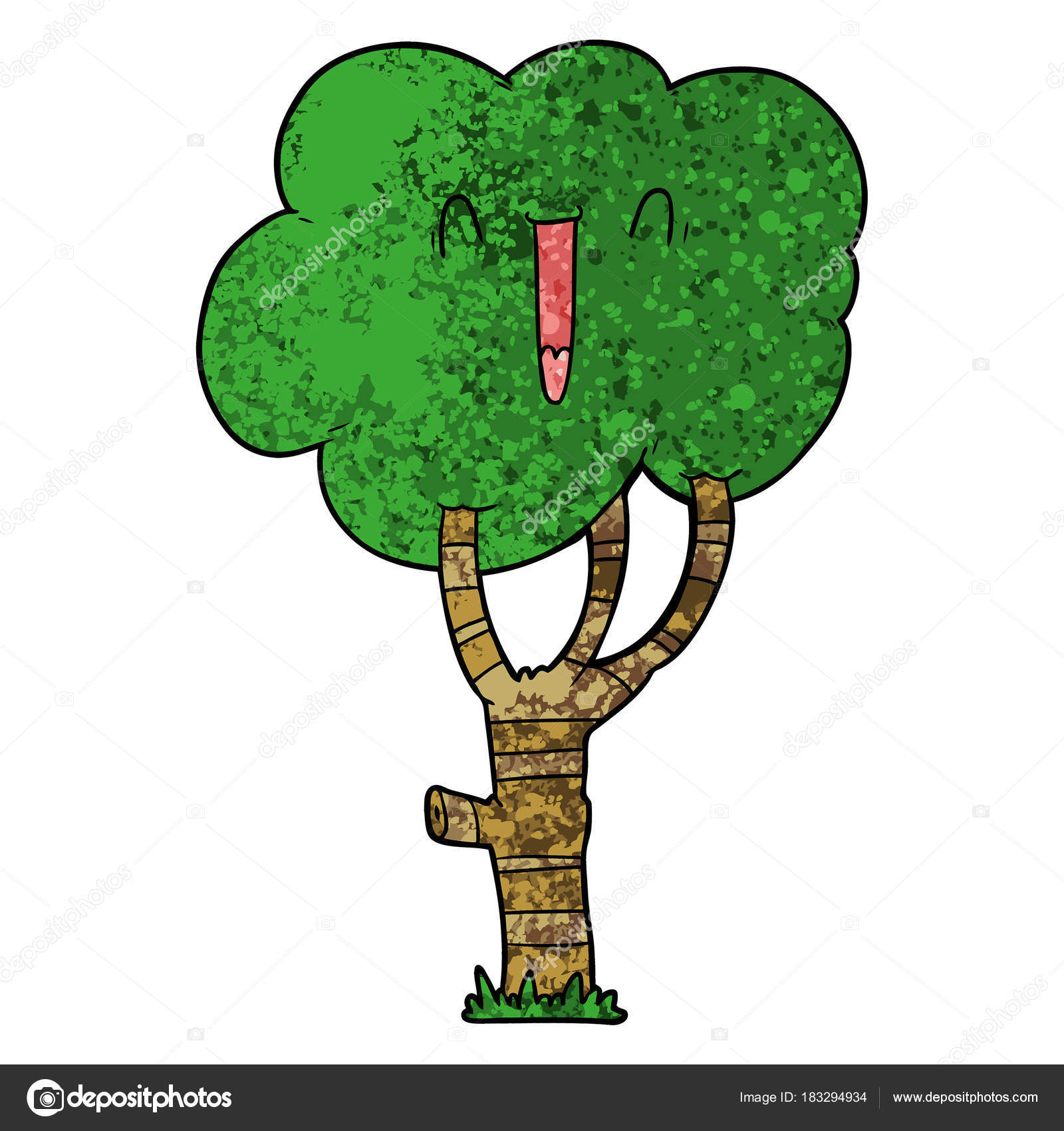 Vektorillustration Des Cartoon Baumes Stock-Vektorbild von ...
