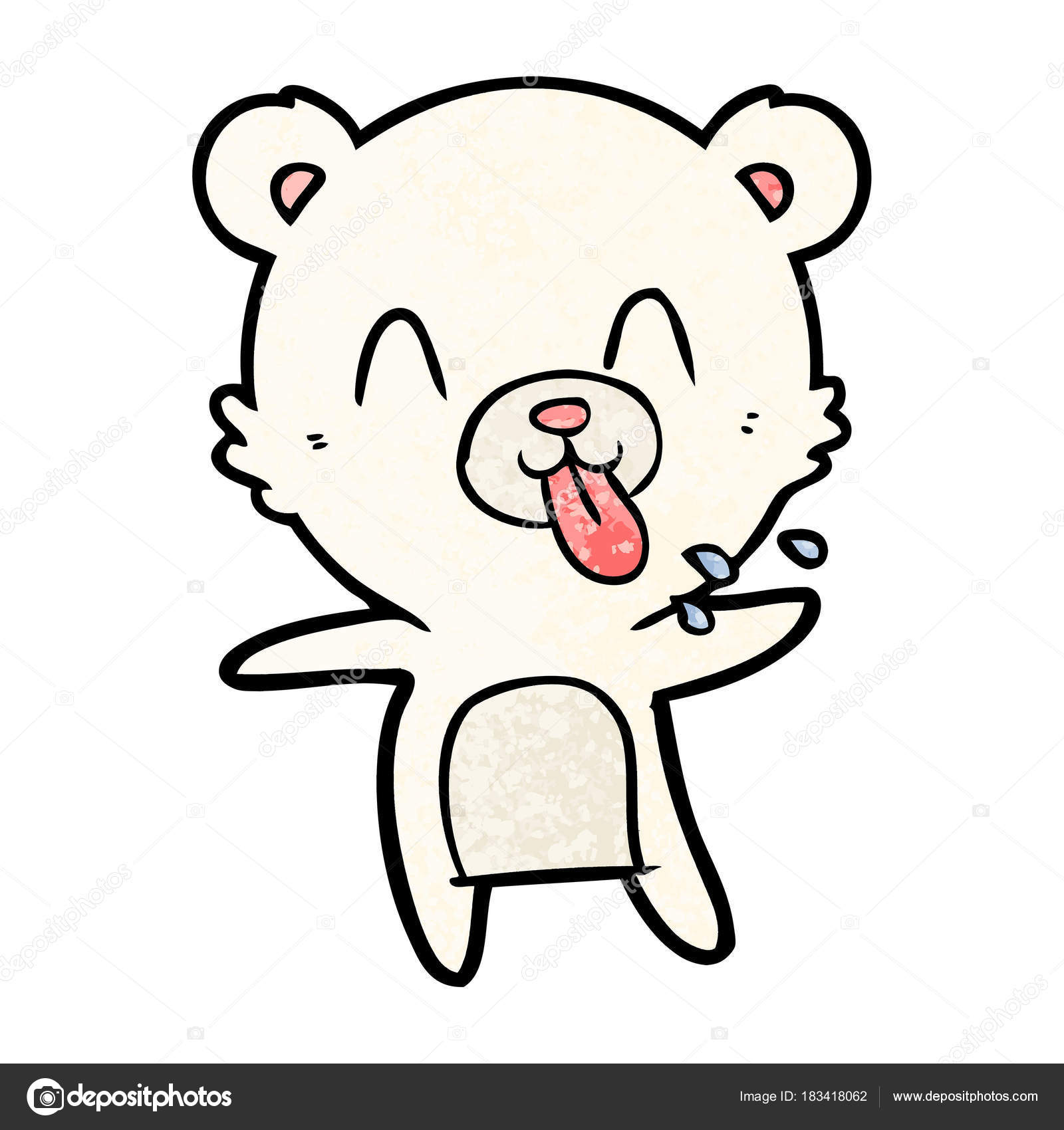Grosero Dibujos Animados Oso Polar Sobresaliendo Lengua Vector de stock ...