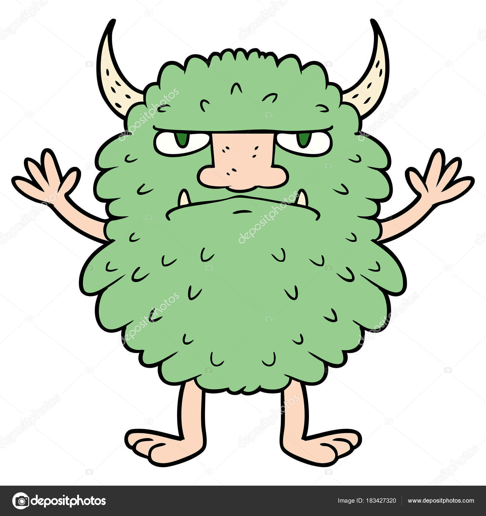 Vector Illustration Cartoon Grumpy Monster Stock Illustration by ...