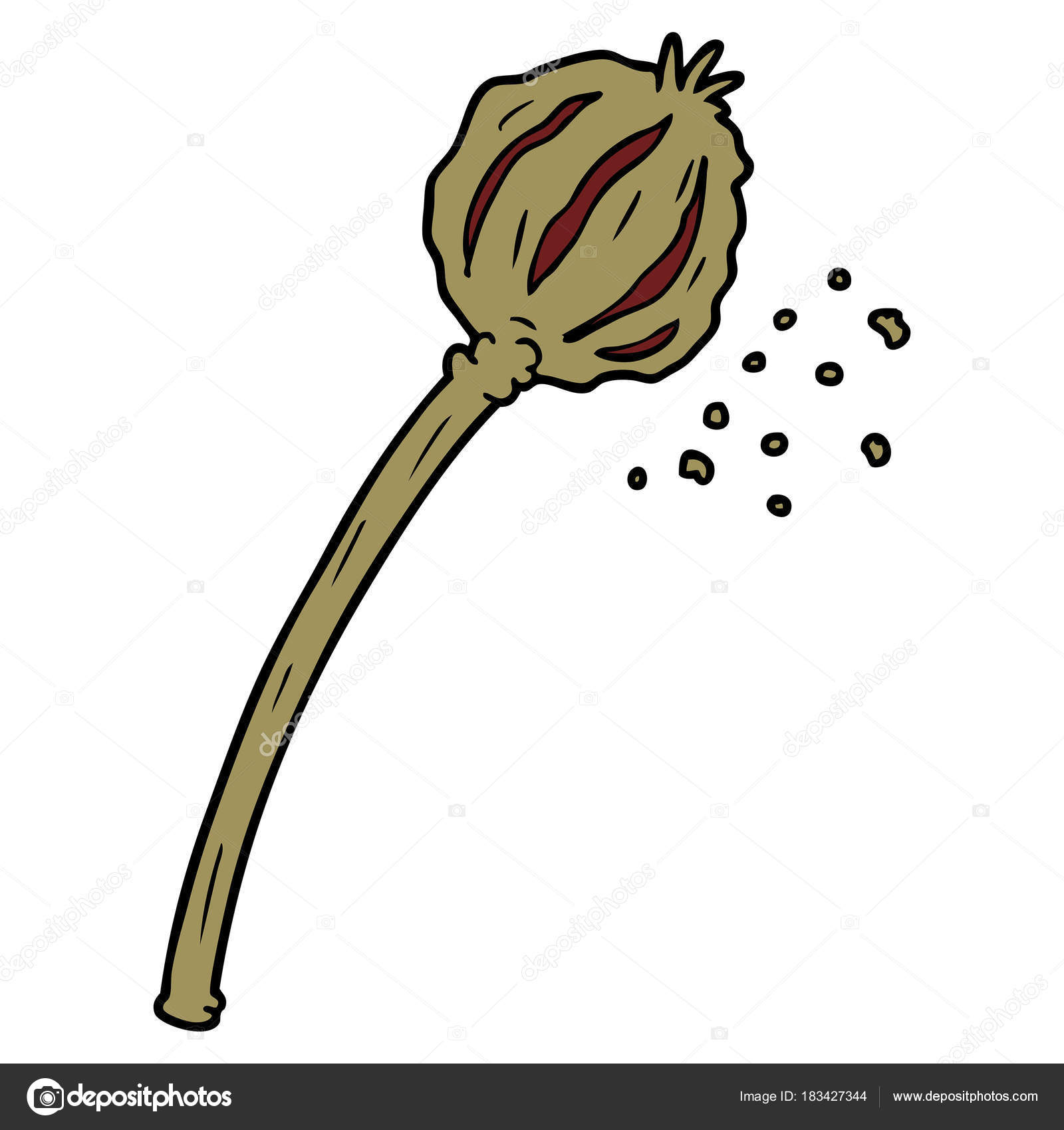 Vector Illustration Cartoon Poppy Stock Vector by ©lineartestpilot ...